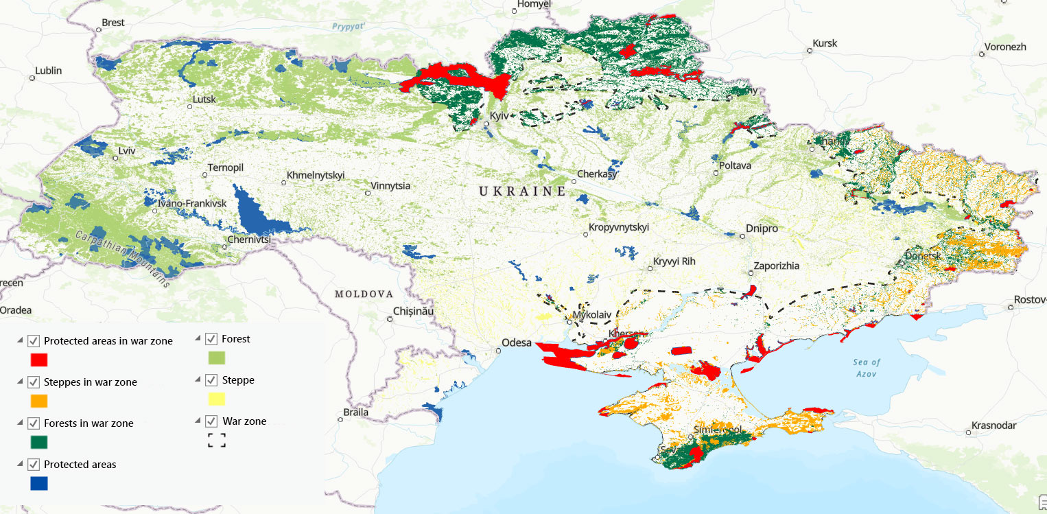 44% of the most valuable natural areas of Ukraine are covered by war ...
